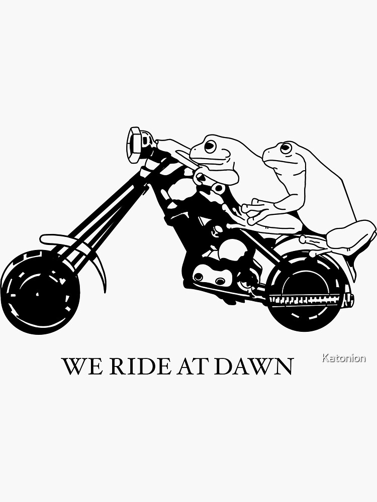 "We ride at dawn hardcore motorcycle frogs" Sticker for Sale by ...