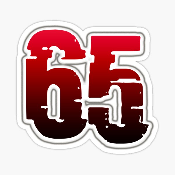 "Creepy Red Number 65" Sticker by creepy-red | Redbubble