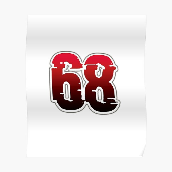 "Creepy Red Number 68" Poster for Sale by creepy-red | Redbubble