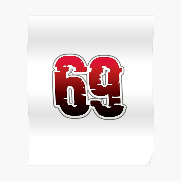"Creepy Red Number 69" Poster by creepy-red | Redbubble