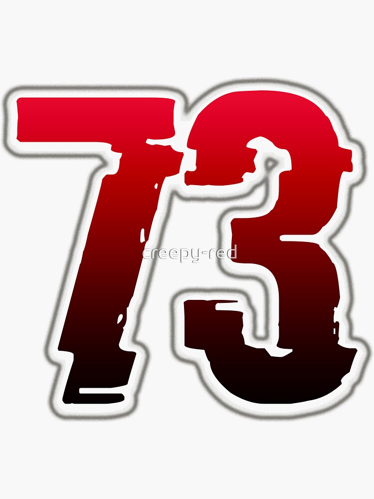 "Creepy Red Number 73" Sticker for Sale by creepy-red | Redbubble