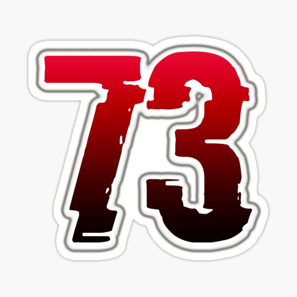 "Creepy Red Number 73" Sticker for Sale by creepy-red | Redbubble