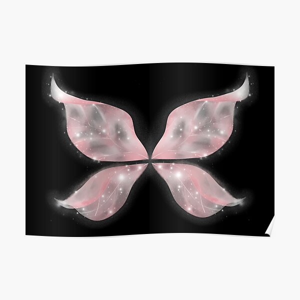 "Cute Pink Glowing Butterfly Wings" Poster for Sale by TheImperfecto ...