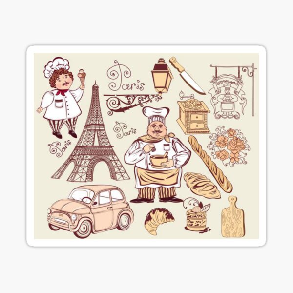 "Delicious typical French food. Gourmet croissant" Sticker for Sale by ...