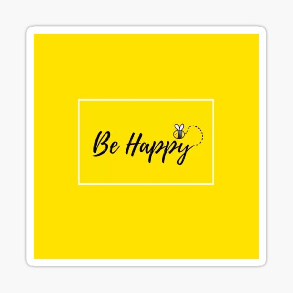 "Be happy yellow " Sticker by Qyqv2 | Redbubble
