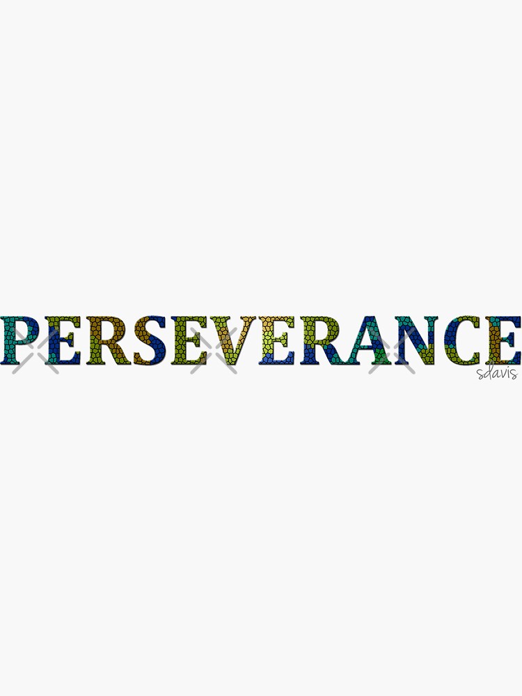 "Perseverance 545G Word Art" Sticker by mandalafractal | Redbubble
