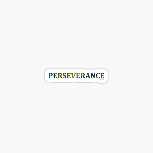 "Perseverance 545G Word Art" Sticker by mandalafractal | Redbubble