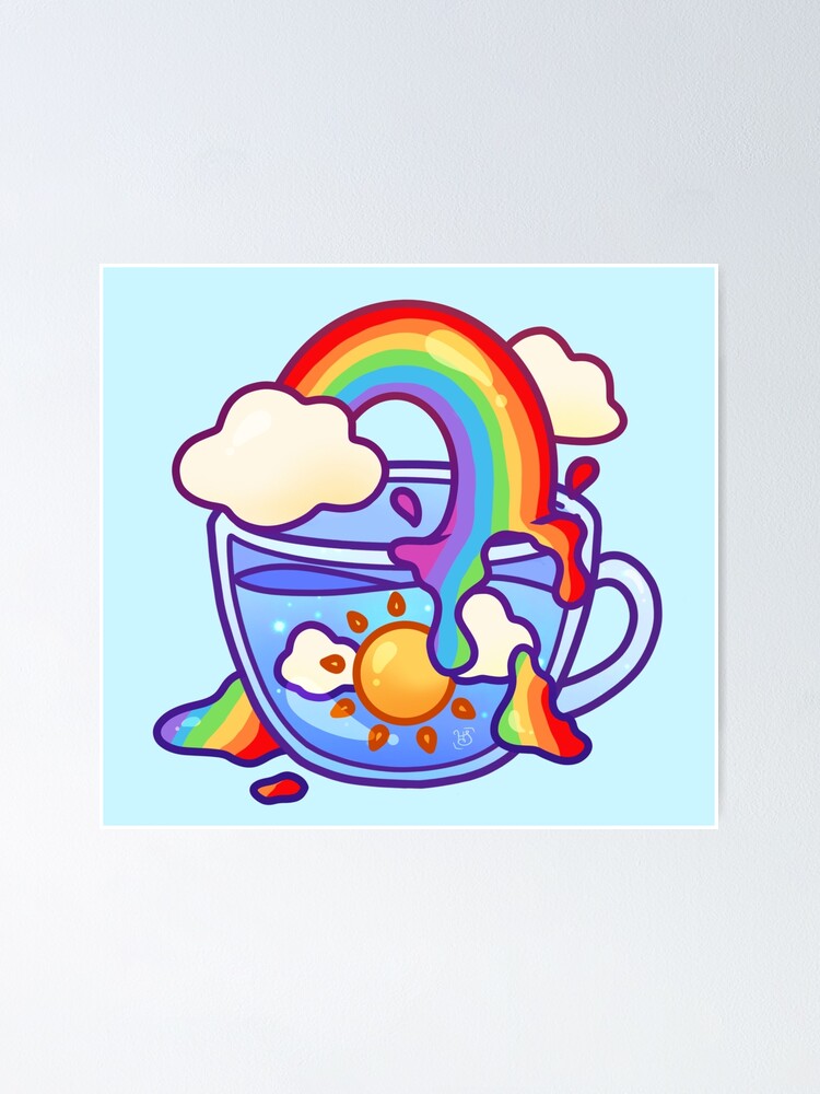 "Rainbow Sky Teacup" Poster by heysoleilart | Redbubble