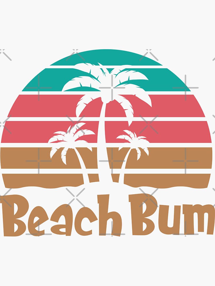 "COLOURFUL BEACH BUM " Sticker by mydigitalcrop | Redbubble
