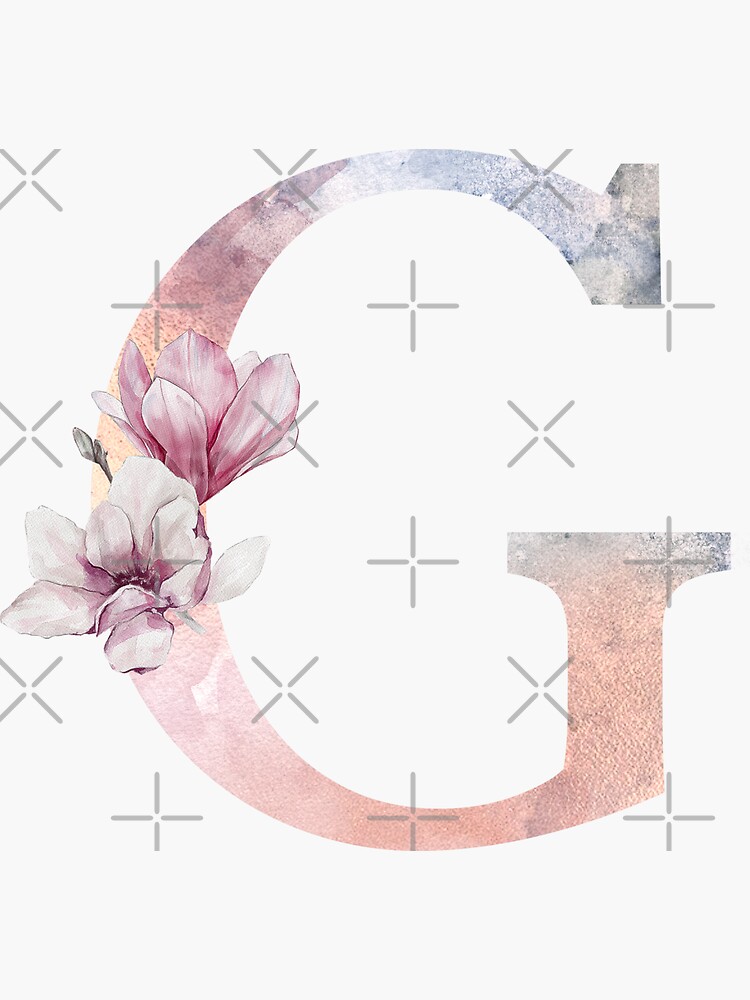 "Watercolor Floral G Monogram" Sticker for Sale by starrylite | Redbubble