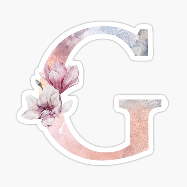 "Watercolor Floral G Monogram" Sticker for Sale by starrylite | Redbubble