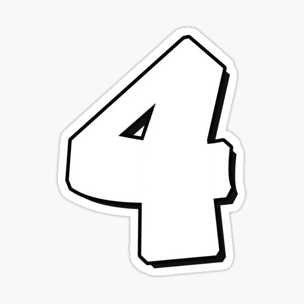 "Number 4 - white / black" Sticker for Sale by paintcave | Redbubble