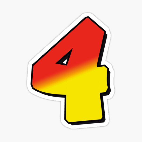 "Number 4 - red / yellow" Sticker for Sale by paintcave | Redbubble