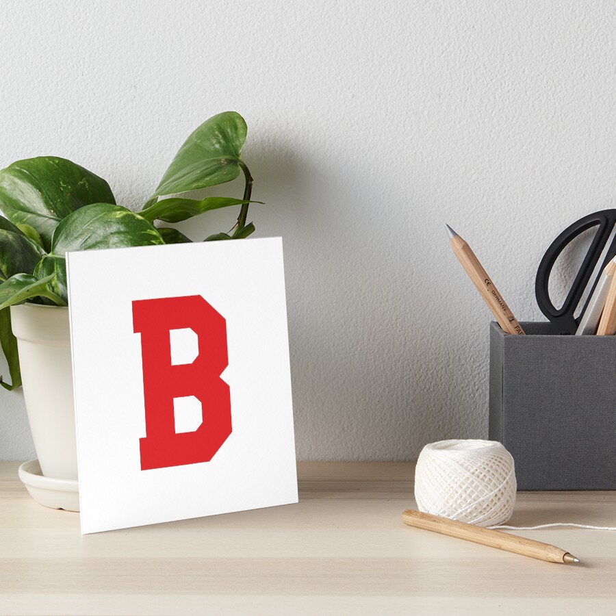 "Alphabet, Red B, Sports letter B" Art Board Print for Sale by ...