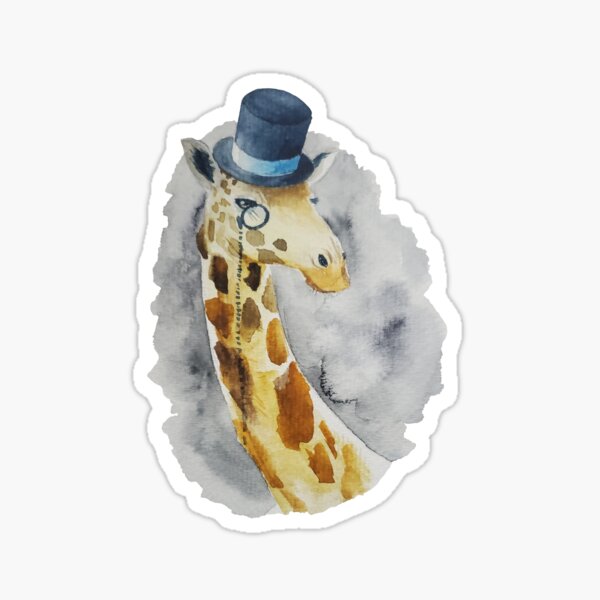 "Top Hat Giraffe" Sticker for Sale by JurassicParkans | Redbubble
