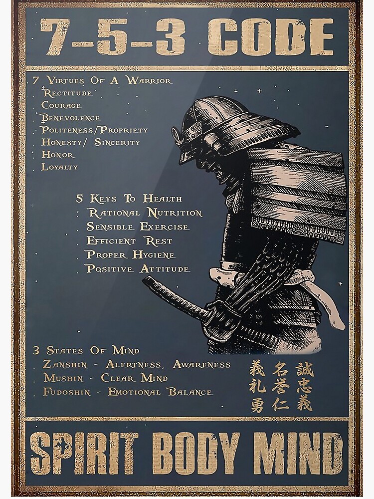 "Samurai 7-5-3 Code Spirit Body Mind Poster" Poster for Sale by ...