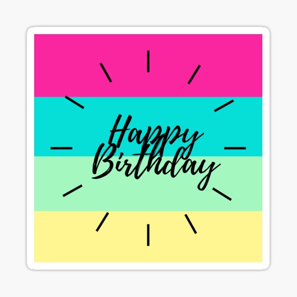 "Happy Birthday pattern line Design With Inspirational Quotes" Sticker ...