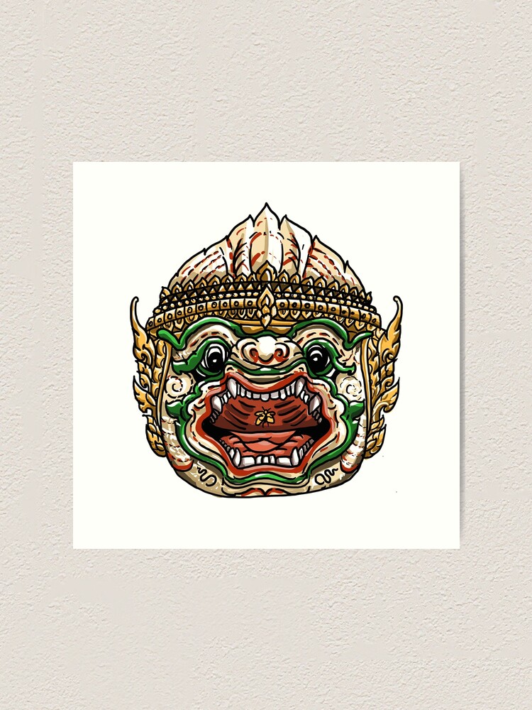 "Hanuman mask illustration PNG" Art Print by TrippleP | Redbubble