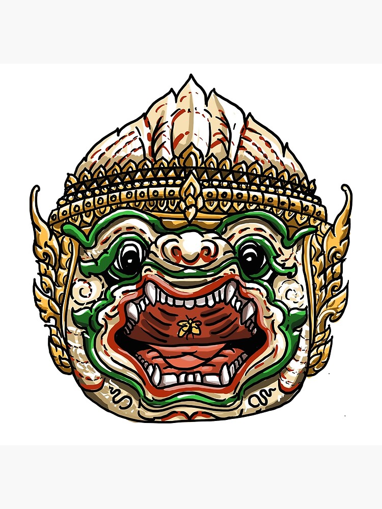 "Hanuman mask illustration PNG" Poster by TrippleP | Redbubble