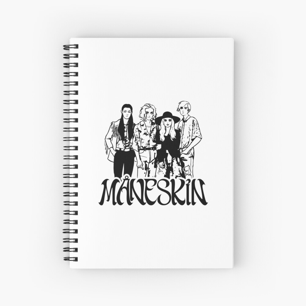 "Maneskin rock band Måneskin" Spiral Notebook by lacato | Redbubble