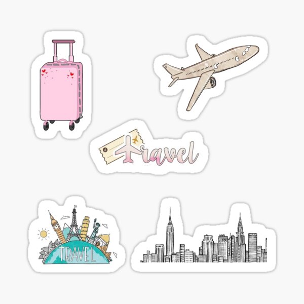 "travel aesthetic pack of five" Sticker by thecouture | Redbubble