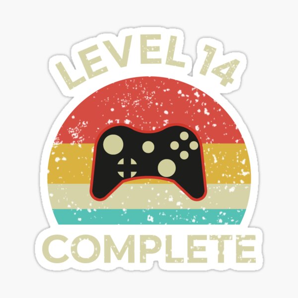 " Level 14 Complete Anniversary Vintage Retro 14th Wedding Day Premium ...