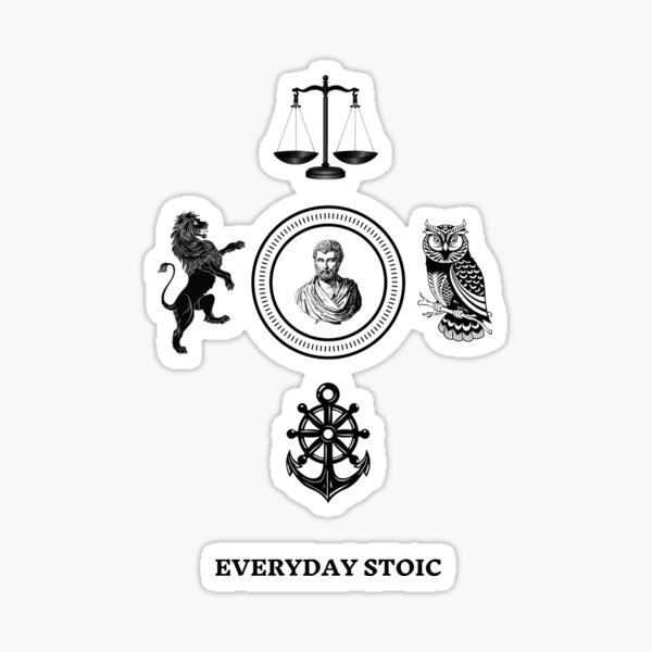 "The 4 Stoic Virtues" Sticker by EverydayStoic | Redbubble
