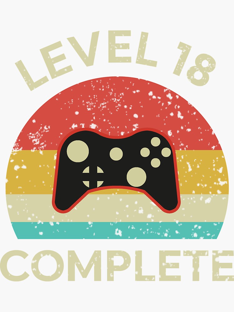 " Level 18 Complete Anniversary Vintage Retro 18th Wedding Day Premium ...