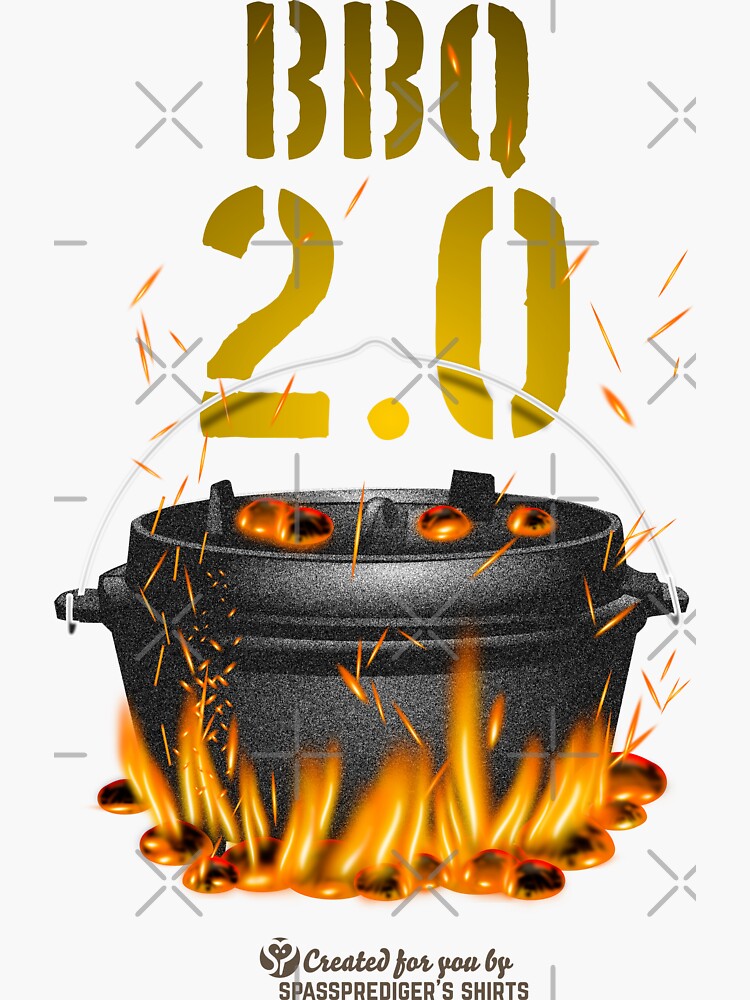 "Dutch Oven BBQ 2.0" Sticker for Sale by Spassprediger | Redbubble