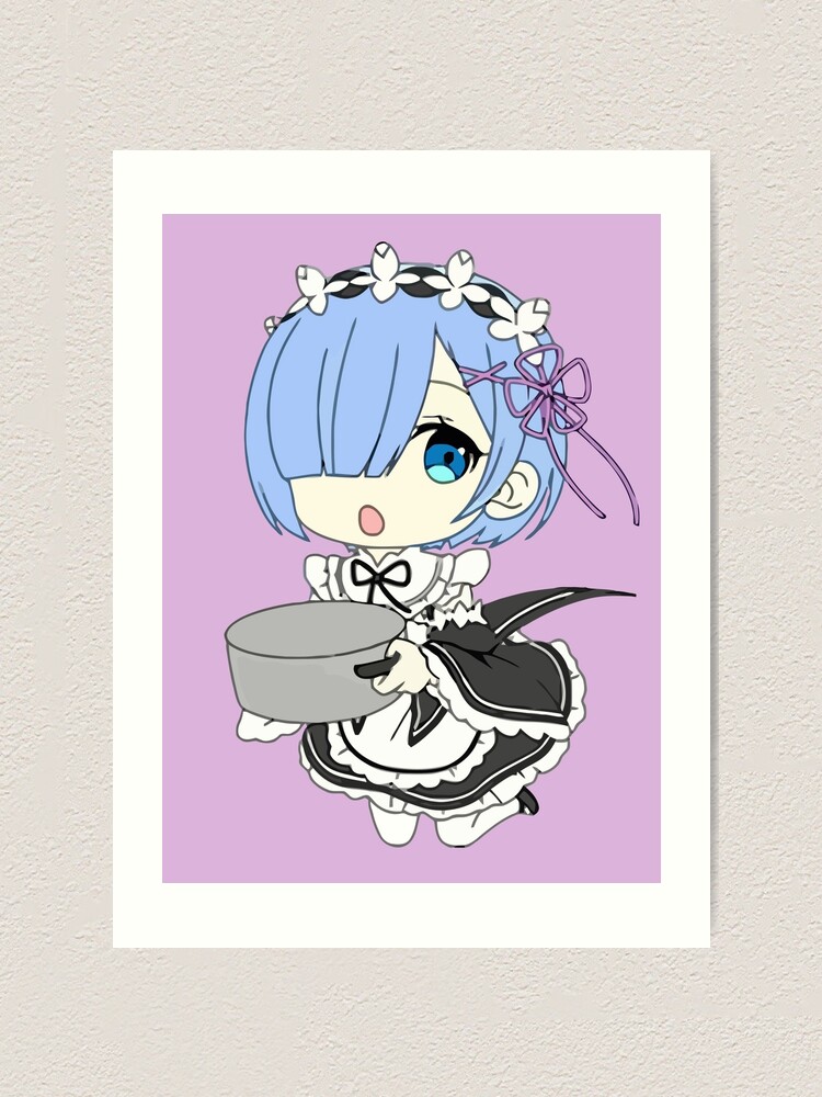 "Re:Zero Rem Chibi" Art Print by Chibify | Redbubble