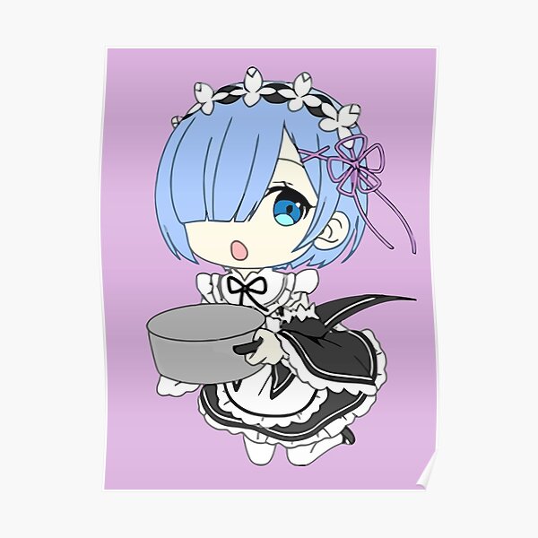 "Re:Zero Rem Chibi" Poster by Chibify | Redbubble