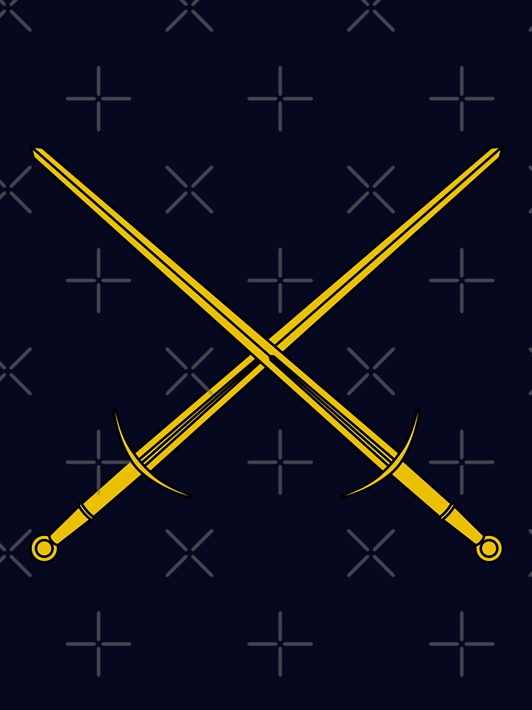 "Hand and a half swords / Crossed bastard swords (gold)" Essential T ...