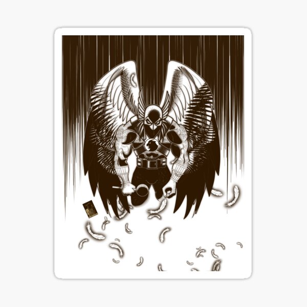 "Hawkman in Sepia" Sticker for Sale by Hei-Yu-Fan-Art | Redbubble