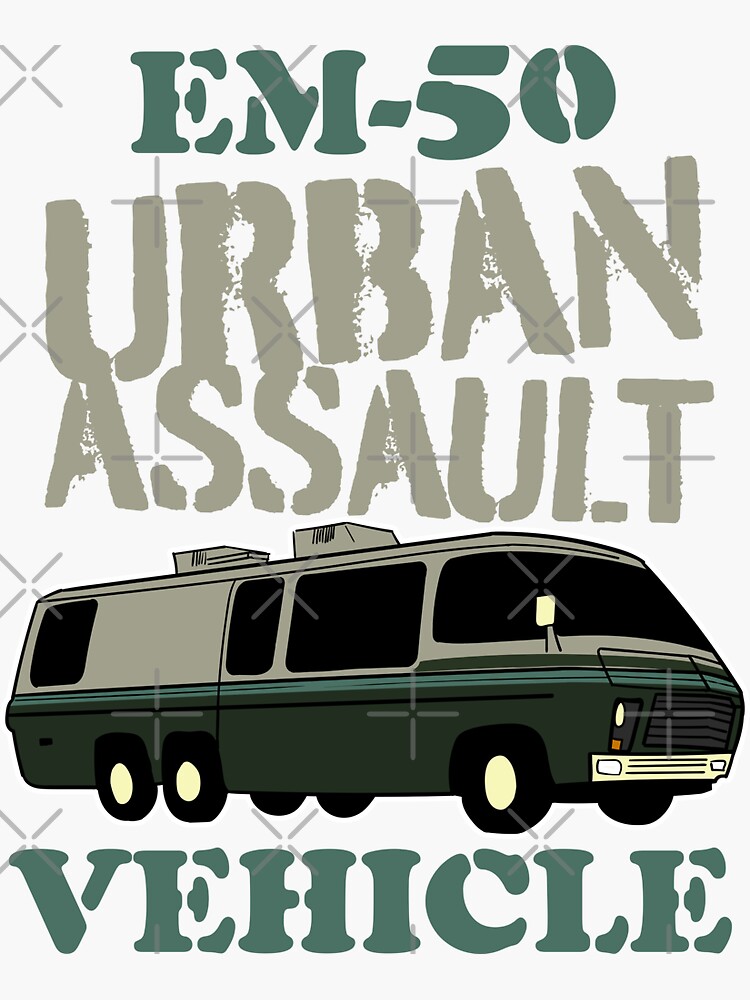 "The EM-50 Urban Assault Vehicle" Sticker for Sale by McPod | Redbubble