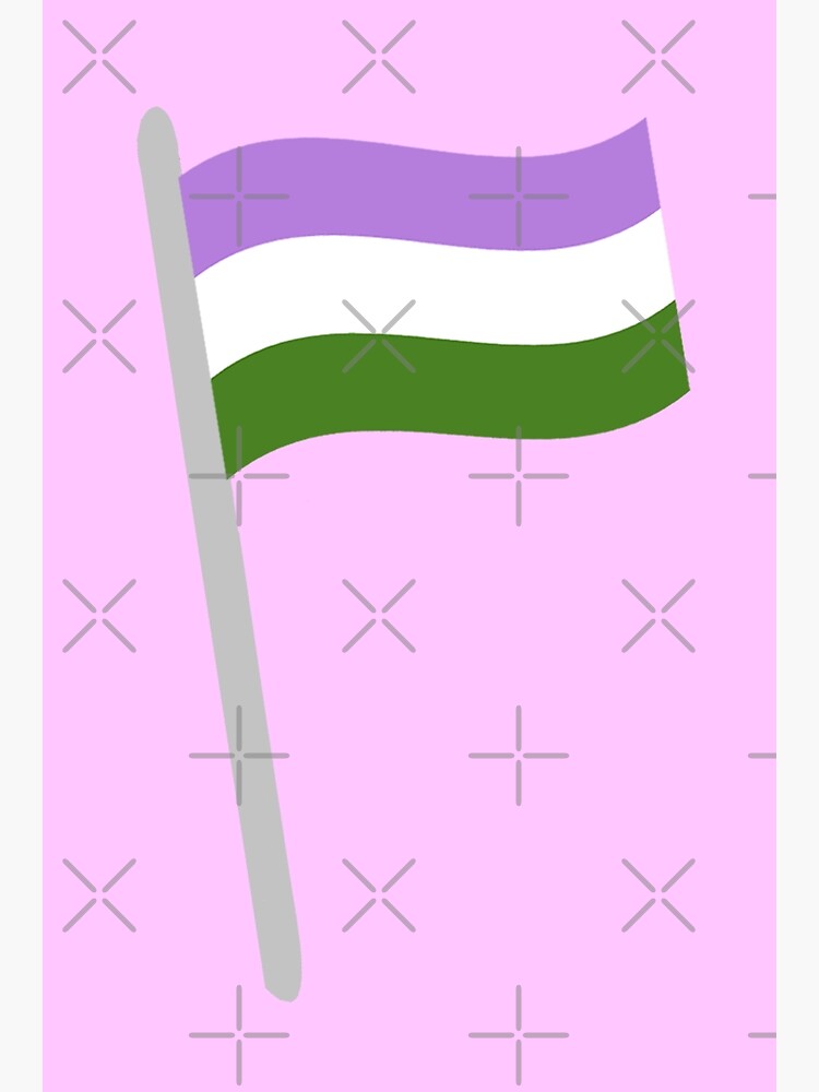 "Waving Genderqueer LGBTQ+ Pride Flag (with Pink Pastel background on ...