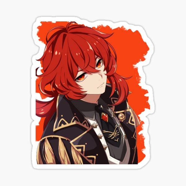 "Diluc" Sticker von skychloearts | Redbubble
