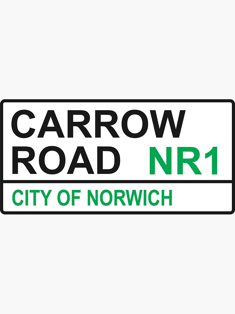 "Norwich City Football Team Carrow Road Street Sign" Sticker for Sale ...