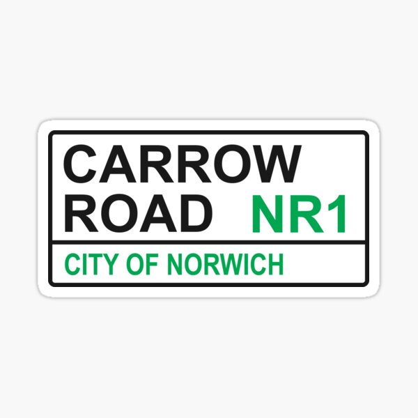 "Norwich City Football Team Carrow Road Street Sign" Sticker for Sale ...