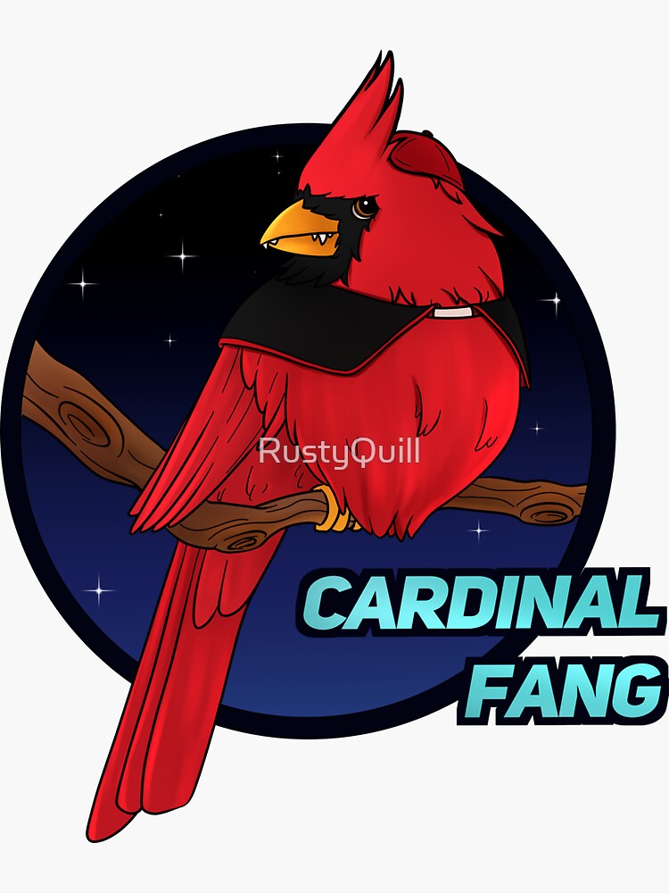 "Cardinal Fang" Sticker for Sale by RustyQuill | Redbubble