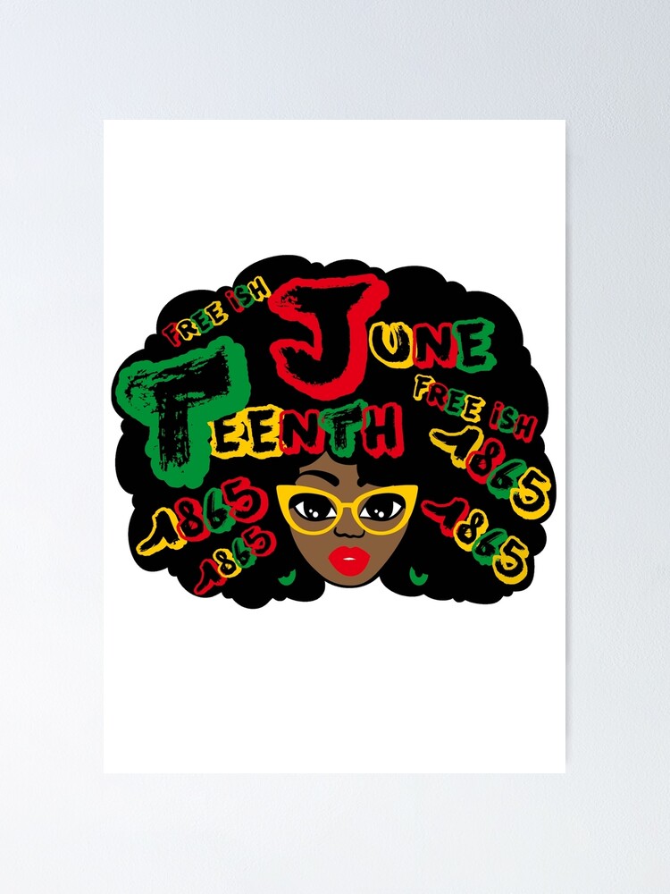 "juneteenth cute afro hair" Poster by synyster10 | Redbubble