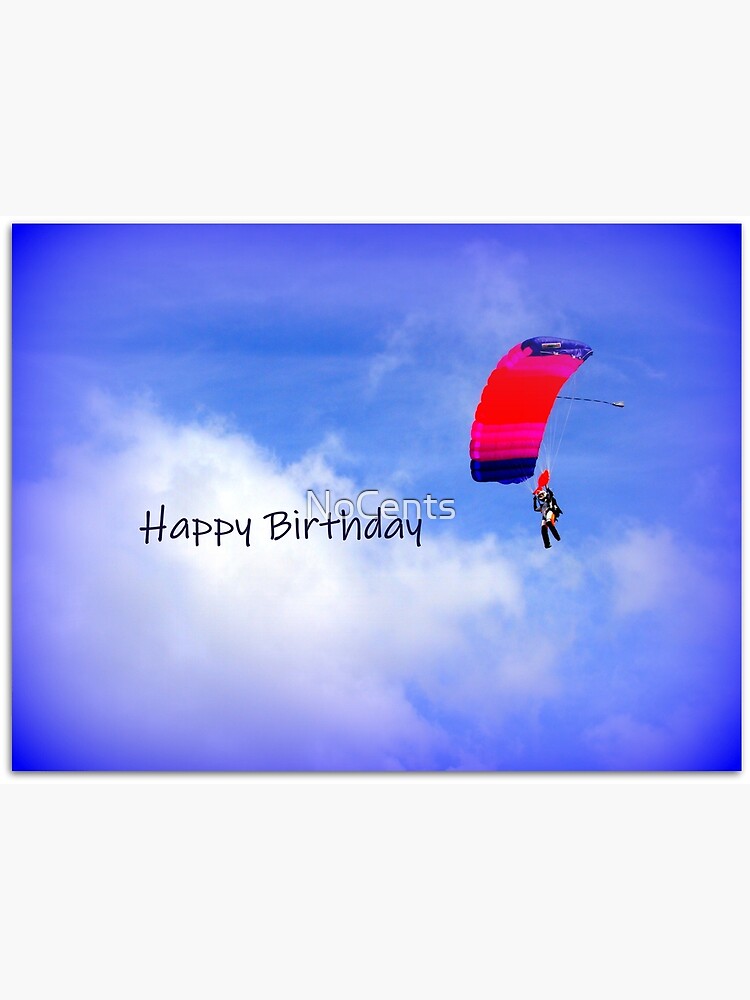 "Happy Birthday Parachute" Poster by NoCents | Redbubble