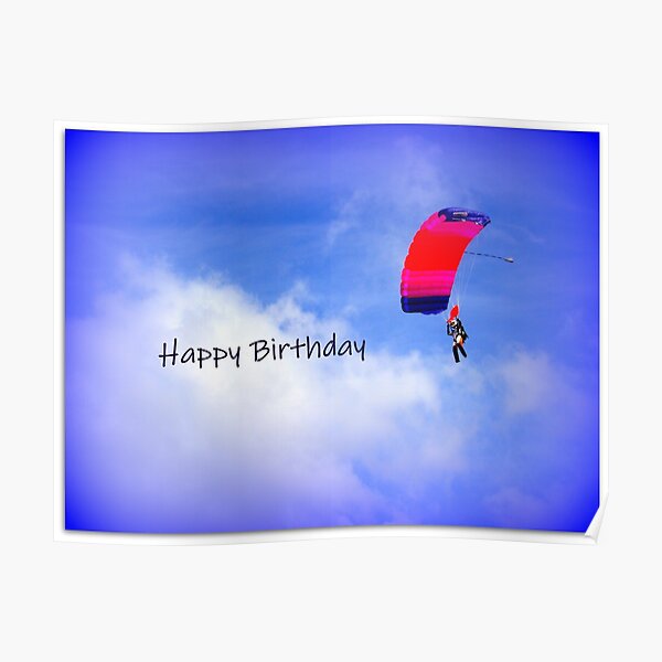 "Happy Birthday Parachute" Poster by NoCents | Redbubble