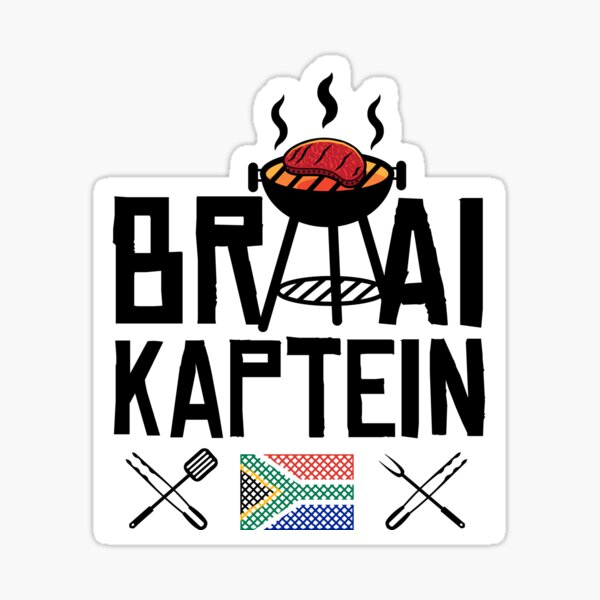 "Braai Kaptein South Africa Family BBQ" Sticker for Sale by d247 ...