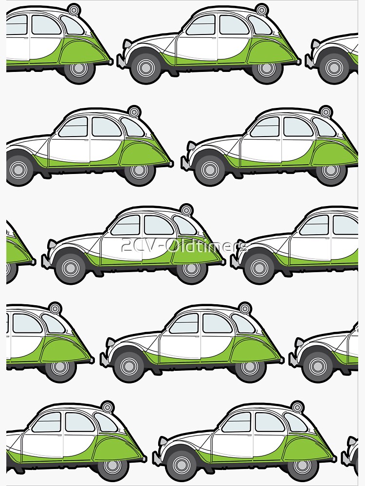 "2CVs Retro Vintage Car Gift Döschwo" Sticker for Sale by 2CV-Oldtimers ...