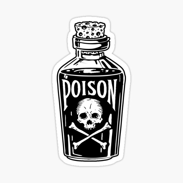 "Bottle of poison" Sticker for Sale by DesignByBobo | Redbubble