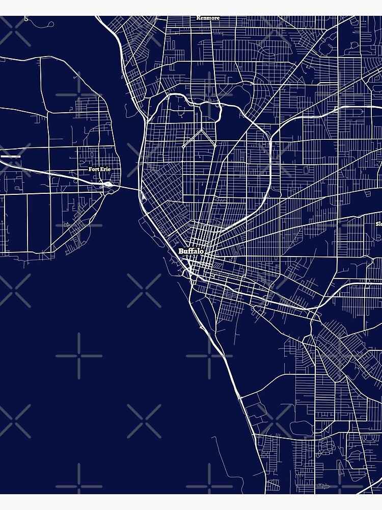 Buffalo New York Map | Map Of Buffalo New York | Dark Blue Map Of ...