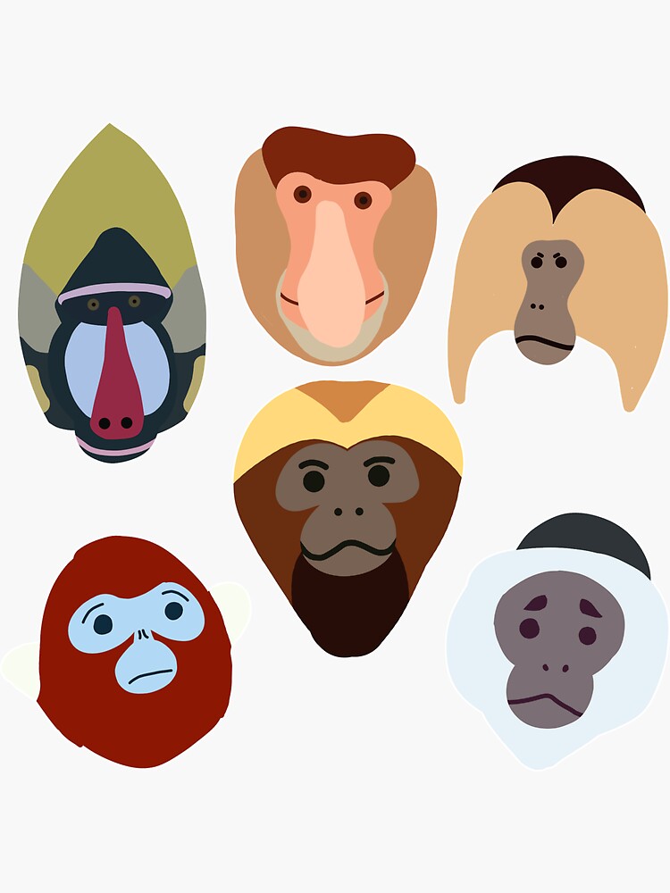 "Monkeys head" Sticker for Sale by Aivhi | Redbubble