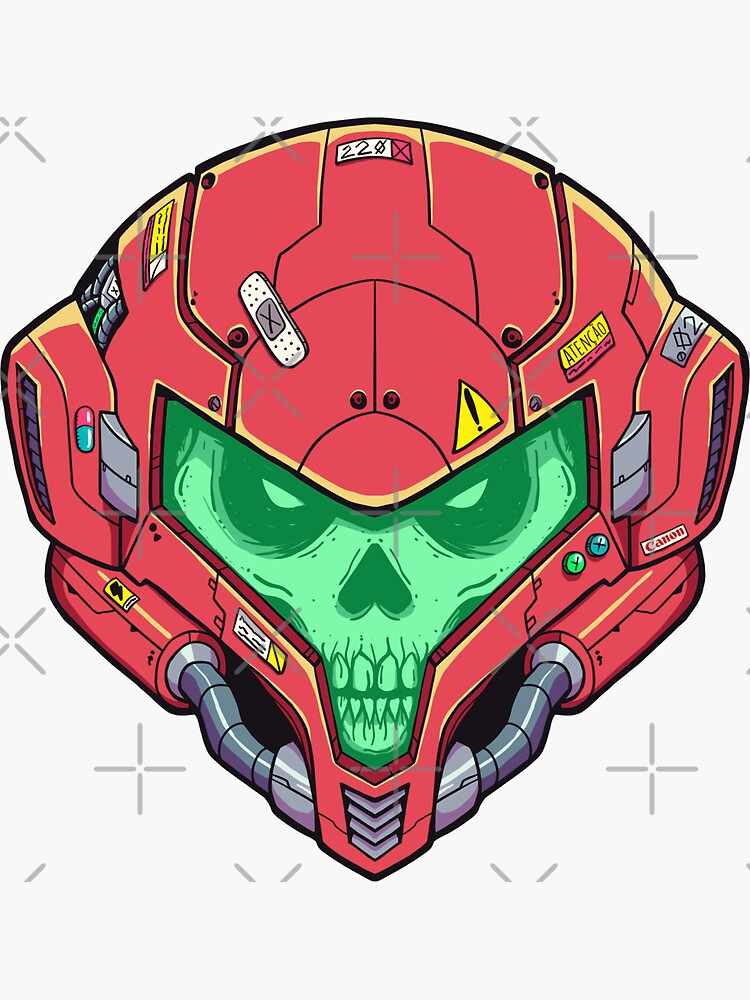 "Samus Metroid Skull Head" Sticker by marceloosapo | Redbubble