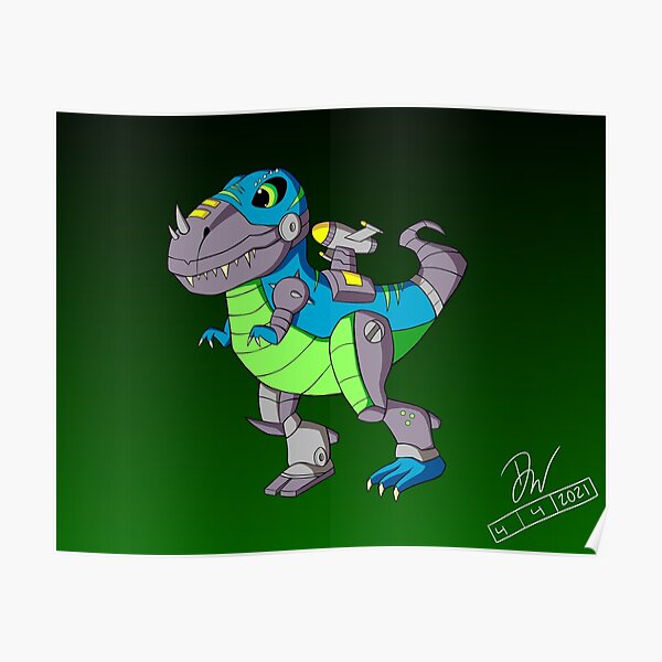 "Tyson the Bionic T-Rex" Poster for Sale by bonelessartist | Redbubble
