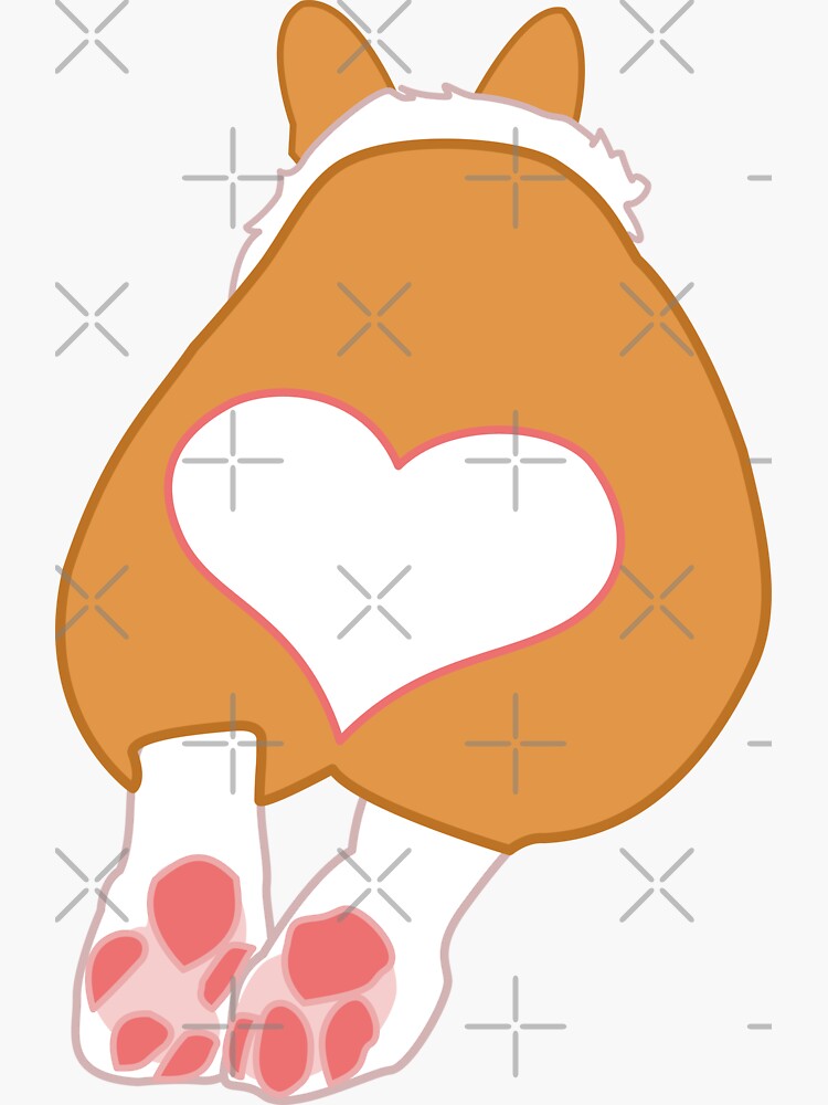 "Corgi Heart Butt" Sticker by jiromie | Redbubble
